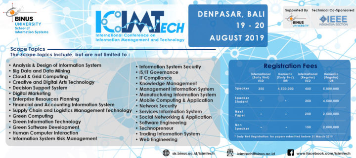 Call for Paper ICIMTech 2019 – School of Information Systems