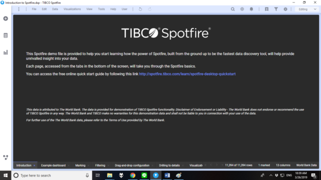 TIBCO SPOTFIRE X INTERFACE OVERVIEW – School of Information Systems